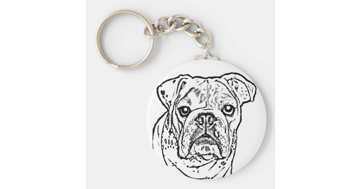 English bulldog keychain | Zazzle