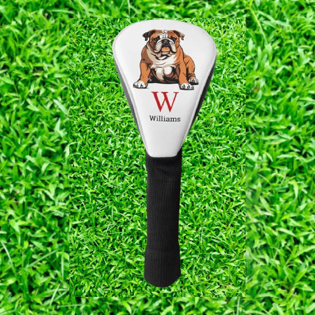 English Bulldog Monogram Golf Head Cover | Zazzle