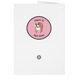 English Bulldog Pink Thank You Greeting Card | Zazzle