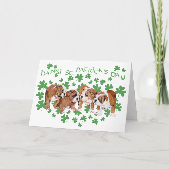 English Bulldog St Patrick's Day Card | Zazzle