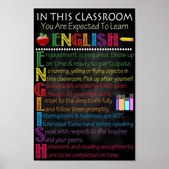 English Classroom Poster | Zazzle.com