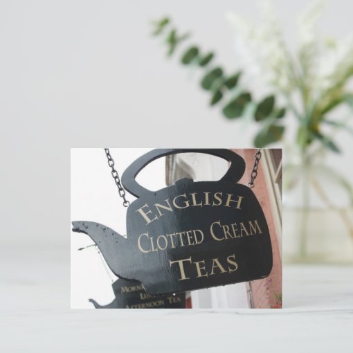English Clotted Cream Tea sign Postcard | Zazzle