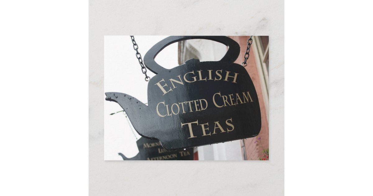 English Clotted Cream Tea sign Postcard | Zazzle