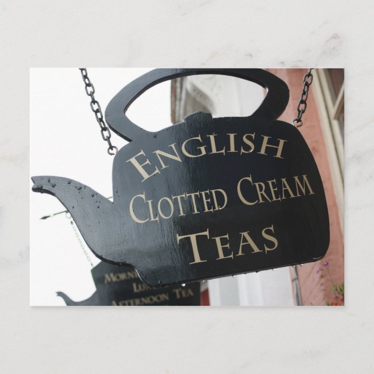 English Clotted Cream Tea sign Postcard | Zazzle