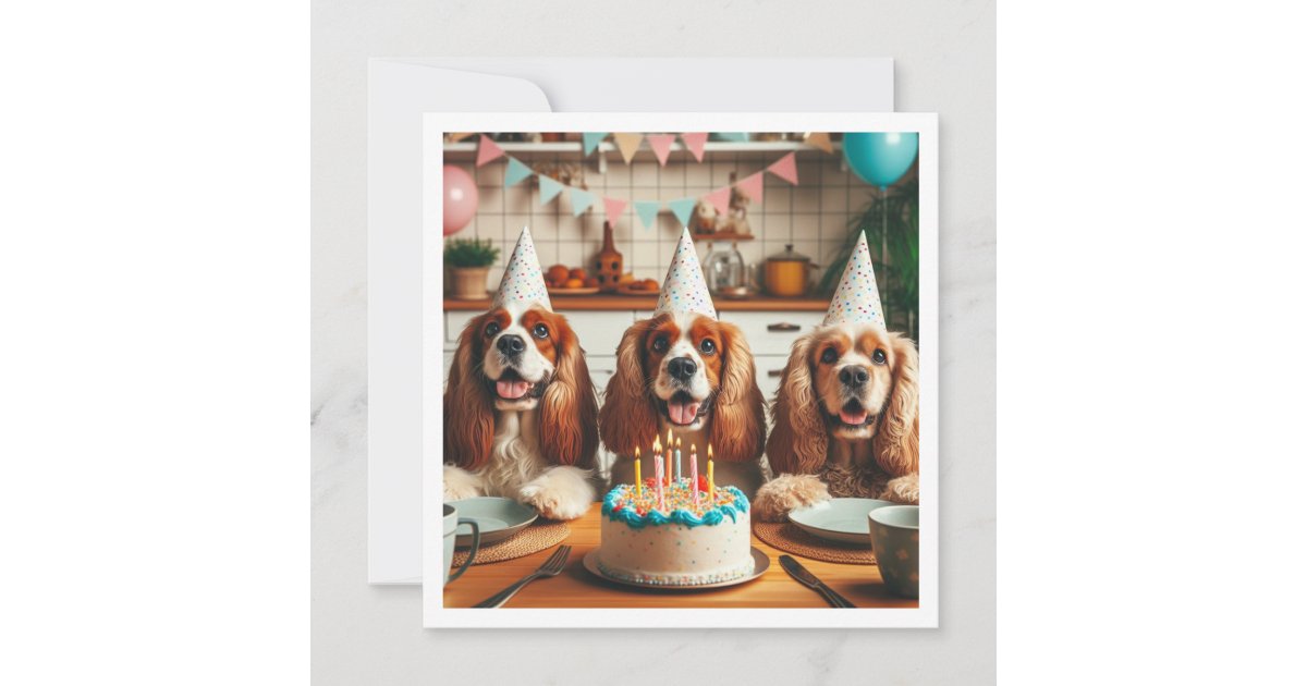 English Cocker Spaniel card, Spaniel birthday Invitation | Zazzle