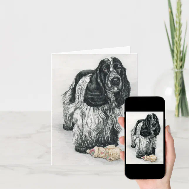 English Cocker Spaniel Dog Art Note Card | Zazzle