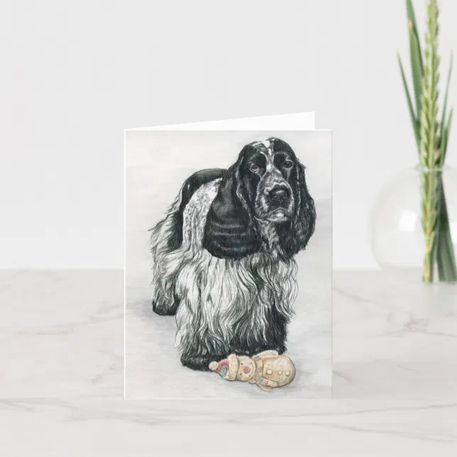English Cocker Spaniel Dog Art Note Card | Zazzle