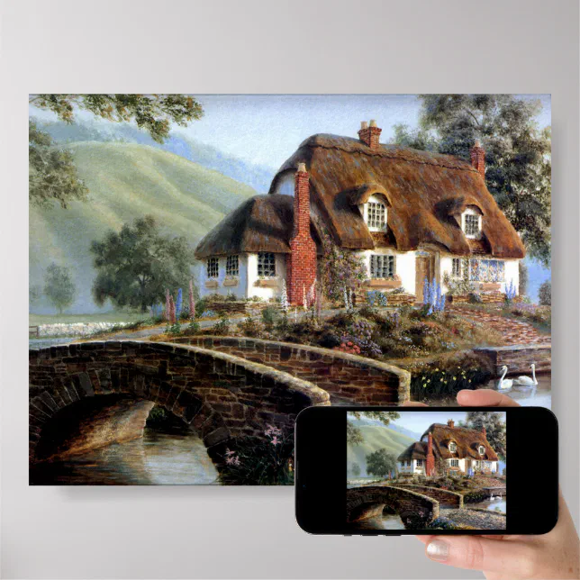 English Cottage in the countryside. Poster | Zazzle