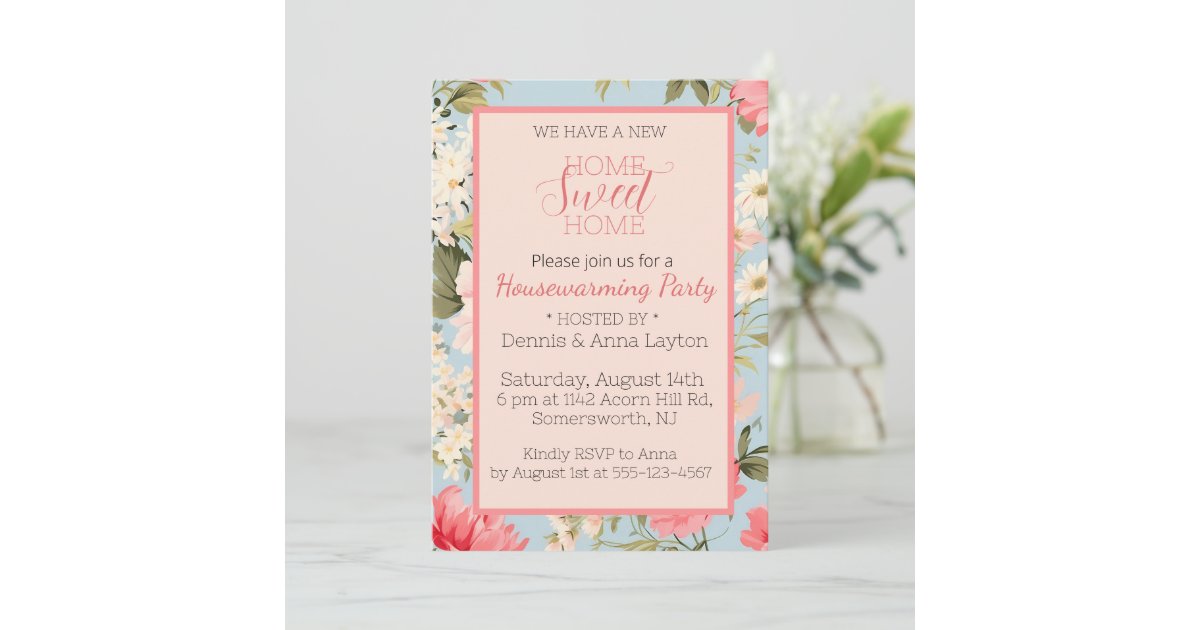 English Countryside Floral Housewarming Party Invitation | Zazzle