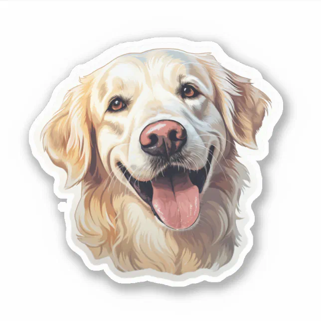English Cream Golden Retriever Sticker | Zazzle