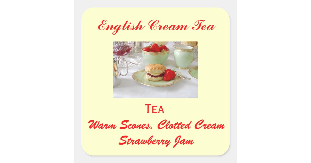 English Cream Tea Baking Sticker | Zazzle