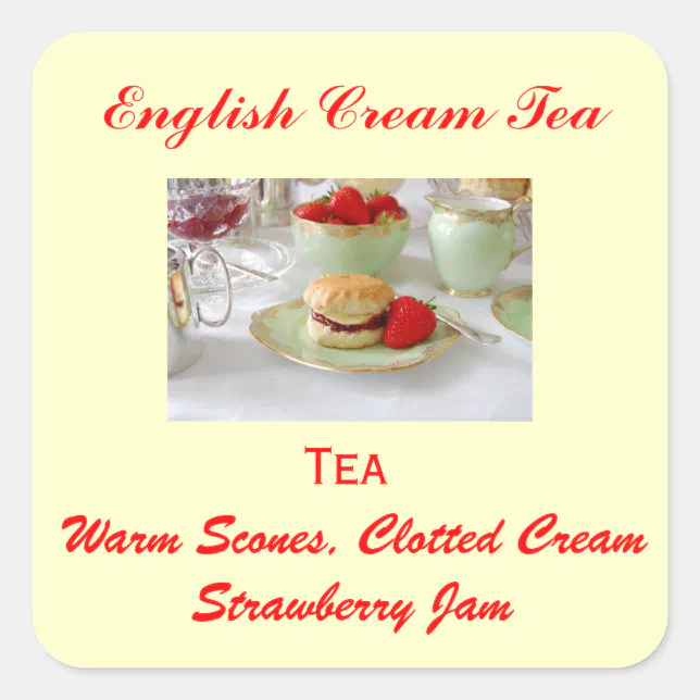 English Cream Tea Baking Sticker | Zazzle