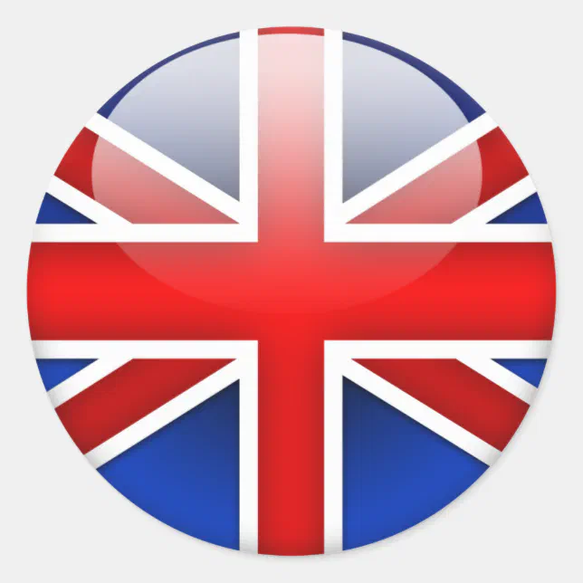 English Flag 2.0 Classic Round Sticker | Zazzle