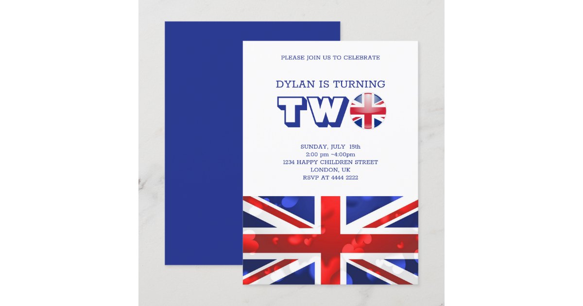 English Flag Birthday Invitation | Zazzle
