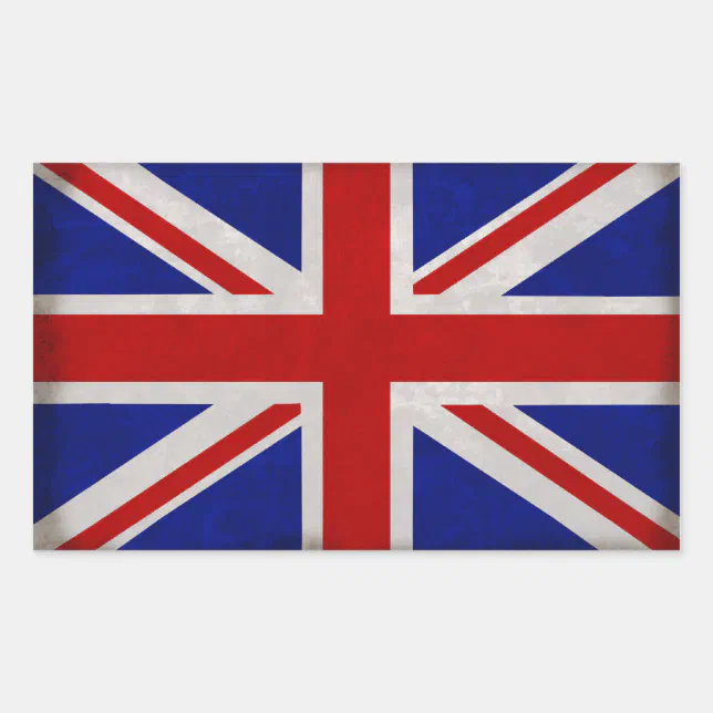 English Flag of Textured England Rectangular Sticker | Zazzle