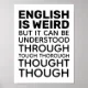 English is Weird Funny Grammar Poster | Zazzle