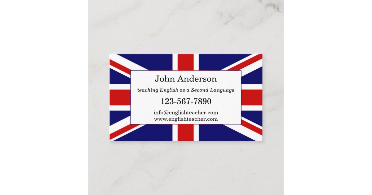 English Language Teacher Business Card | Zazzle