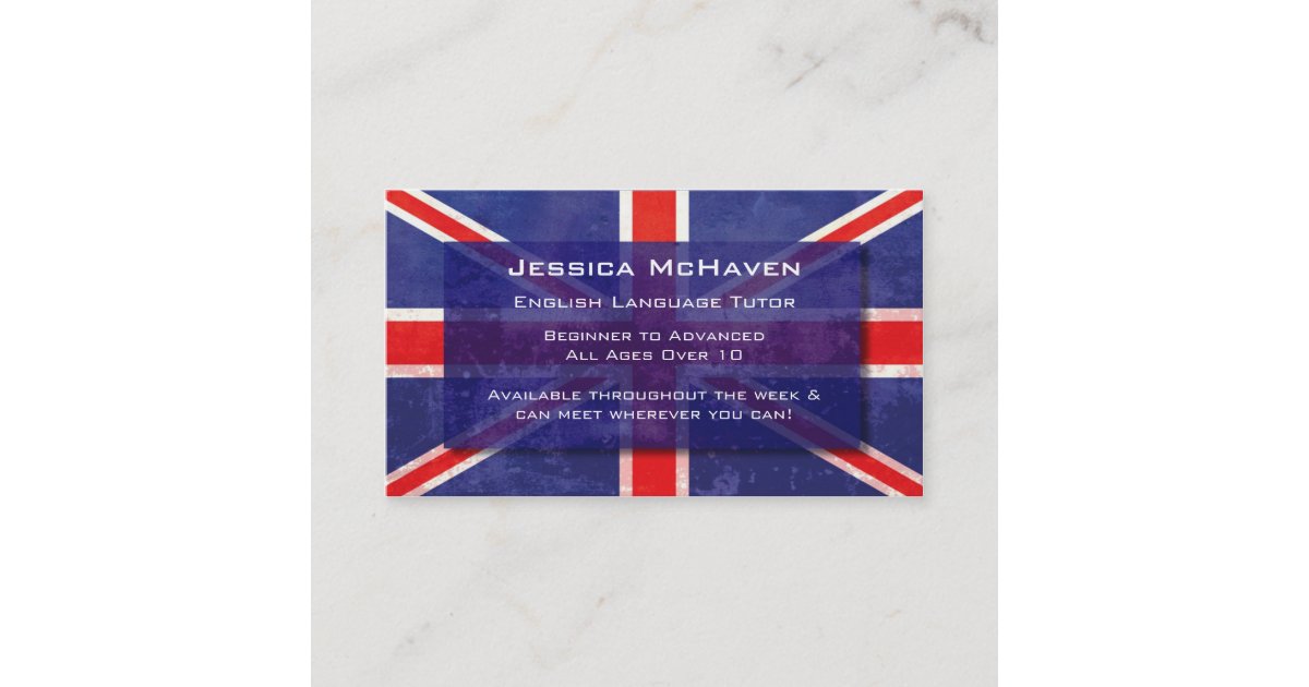 English Language Tutor Business Card | Zazzle