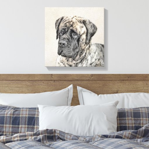 English Mastiff (Brindle) Painting - Dog Art Canvas Print | Zazzle