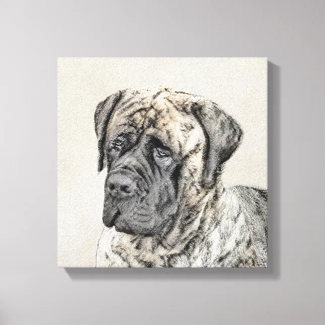 English Mastiff (Brindle) Painting - Dog Art Canvas Print | Zazzle