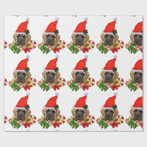English Mastiff Christmas Wrapping Paper | Zazzle