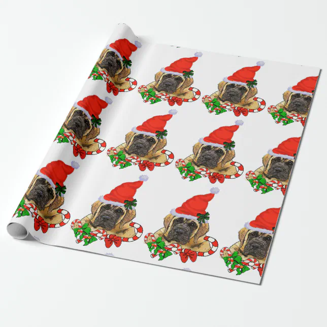 English Mastiff Christmas Wrapping Paper | Zazzle
