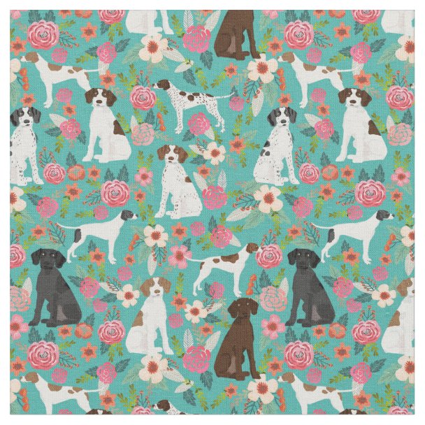 English Pointer Dog Fabric | Zazzle