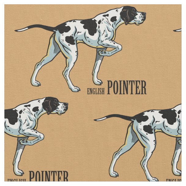 English Pointer Dog Fabric | Zazzle