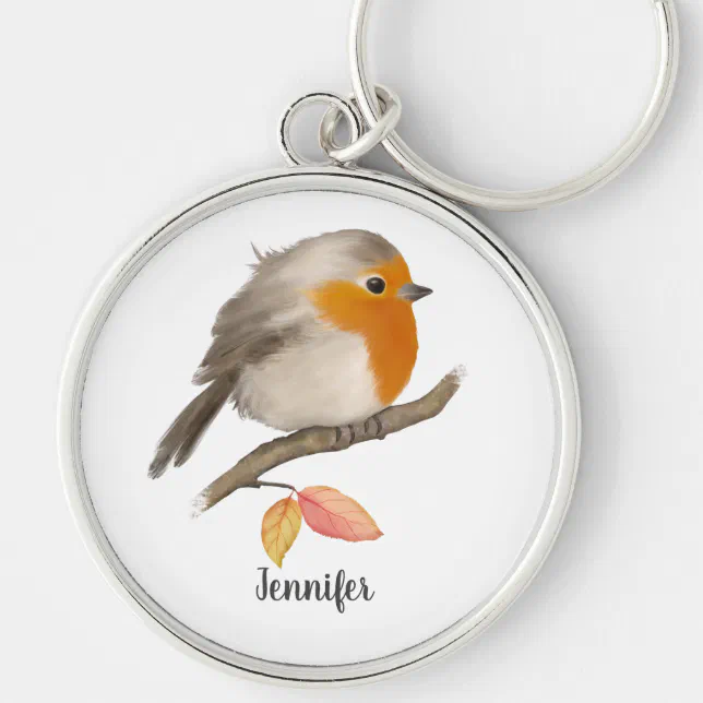 English Robin Bird Keychain | Zazzle