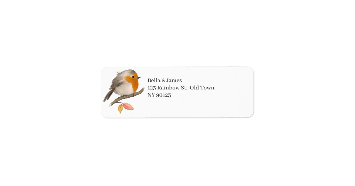English Robin Bird Label | Zazzle
