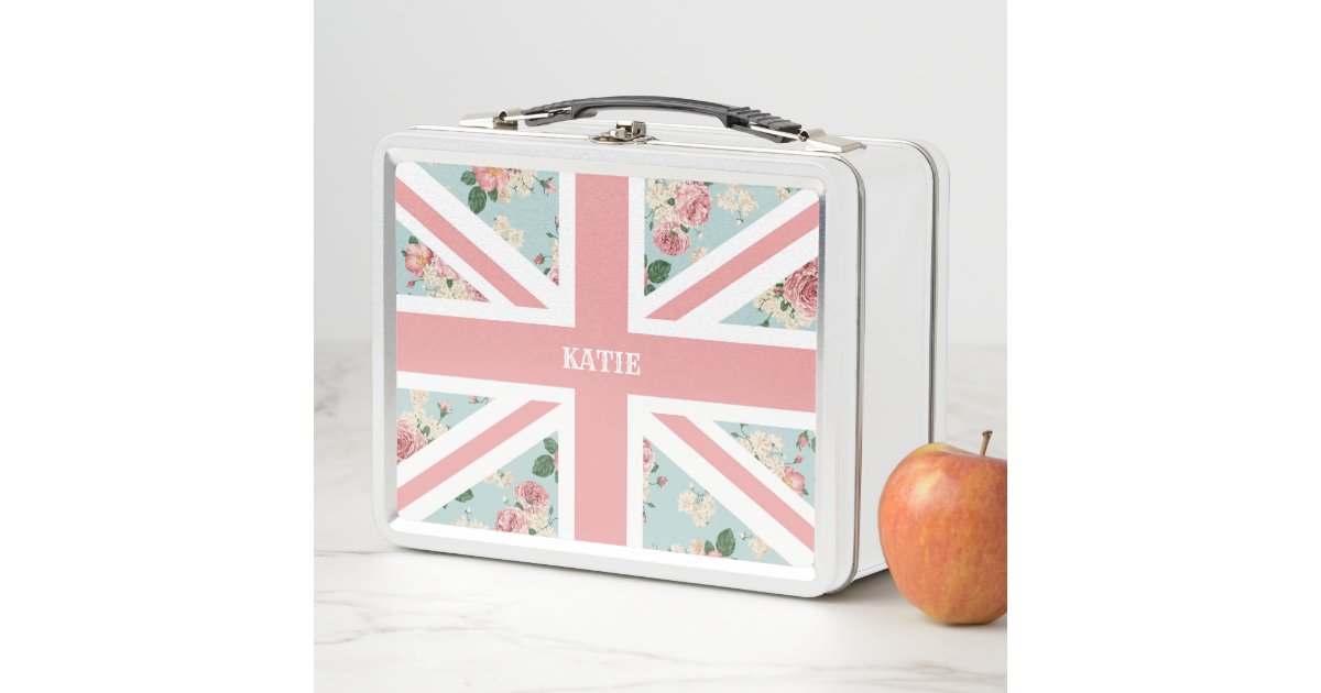 English Roses Union Jack Flag Metal Lunch Box | Zazzle