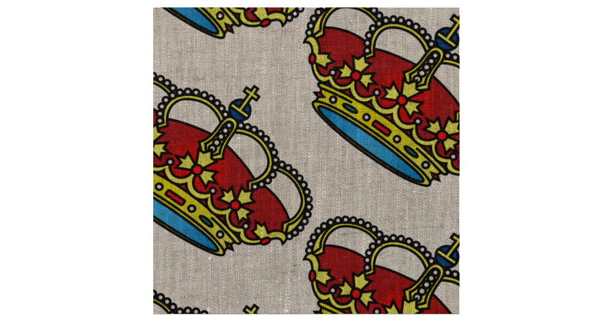English Royal Crown Fabric | Zazzle