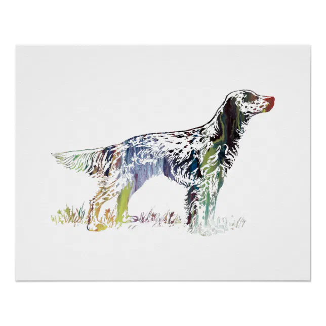 English setter art poster | Zazzle