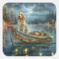 English Setter Christmas Festive Voyage Square Sticker | Zazzle