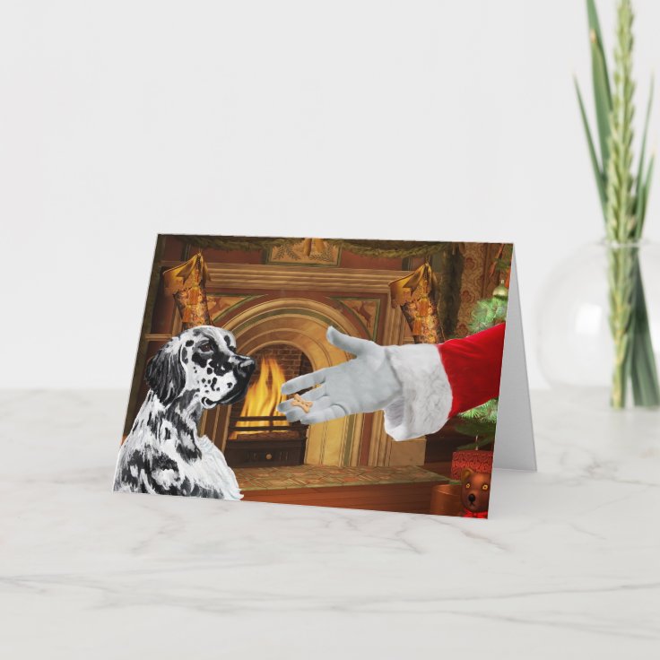 English Setter Christmas Holiday Card | Zazzle