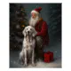 English Setter With Santa Claus Festive Christmas Poster | Zazzle