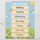 English Spring Days of the Week Classroom Flyer | Zazzle