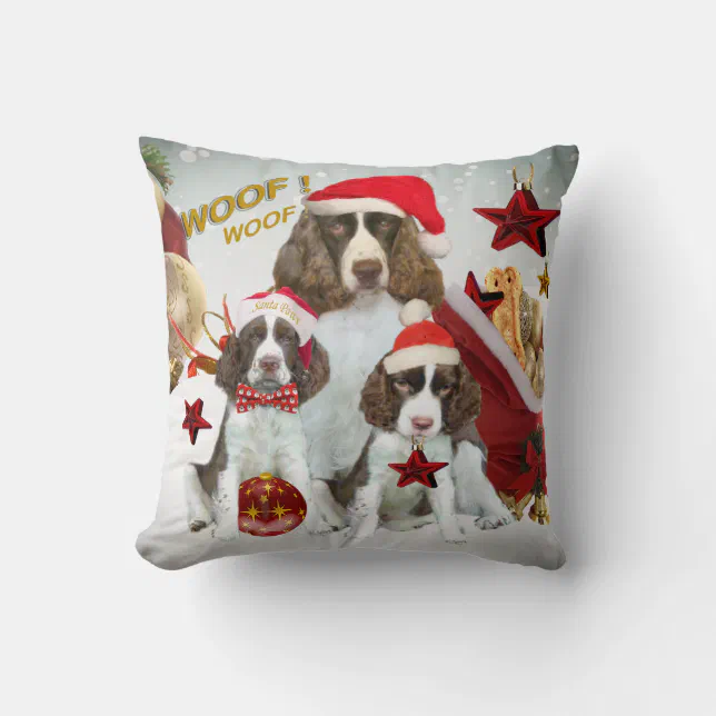 English Springer Spaniel Christmas Pillow | Zazzle