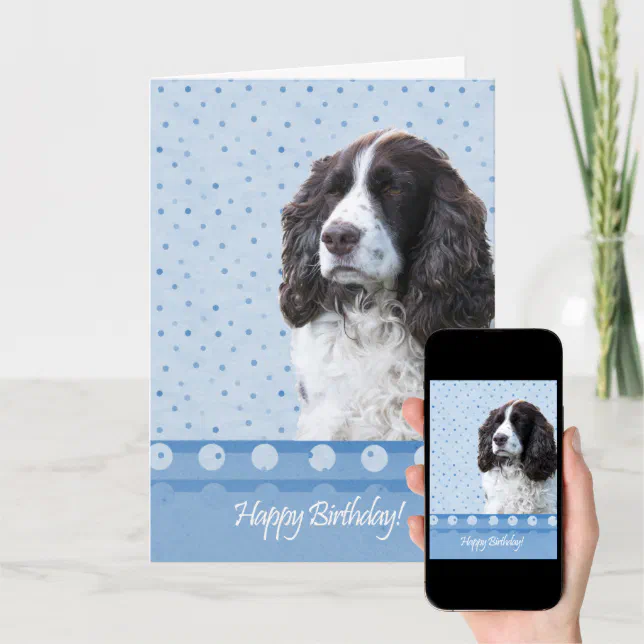 English Springer Spaniel Dog Happy Birthday Card | Zazzle