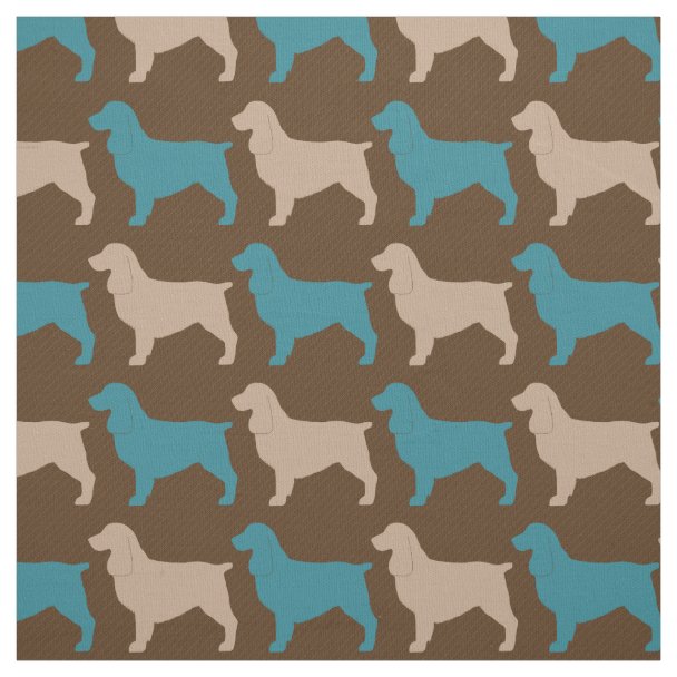 English Springer Spaniel Dog Vintage Florals Fabric | Zazzle.com