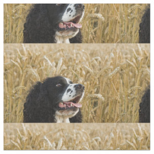 English Springer Spaniel Dog Vintage Florals Fabric | Zazzle
