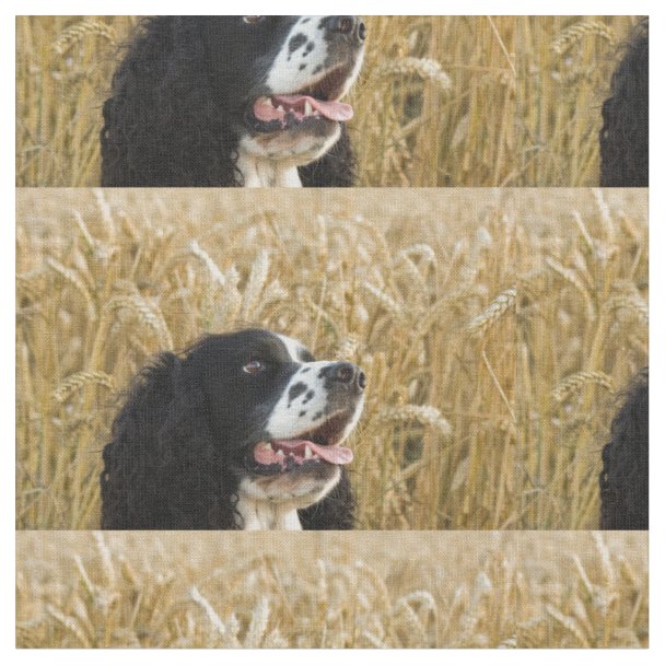 English Springer Spaniel Dog Vintage Florals Fabric | Zazzle