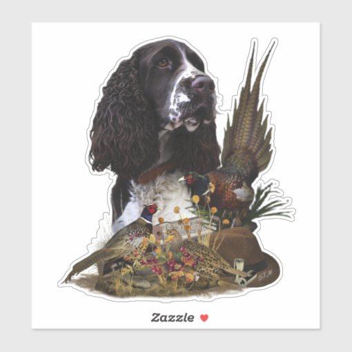 English Springer Spaniel with pheasant Sticker | Zazzle