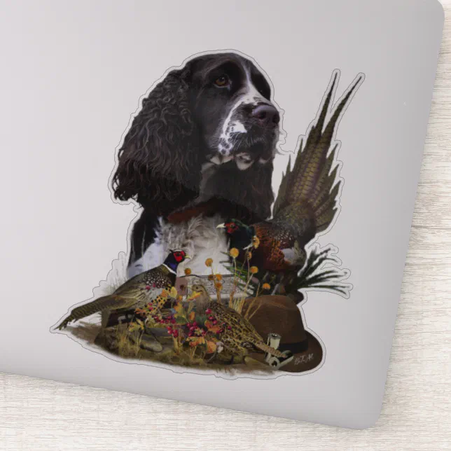 English Springer Spaniel with pheasant Sticker | Zazzle