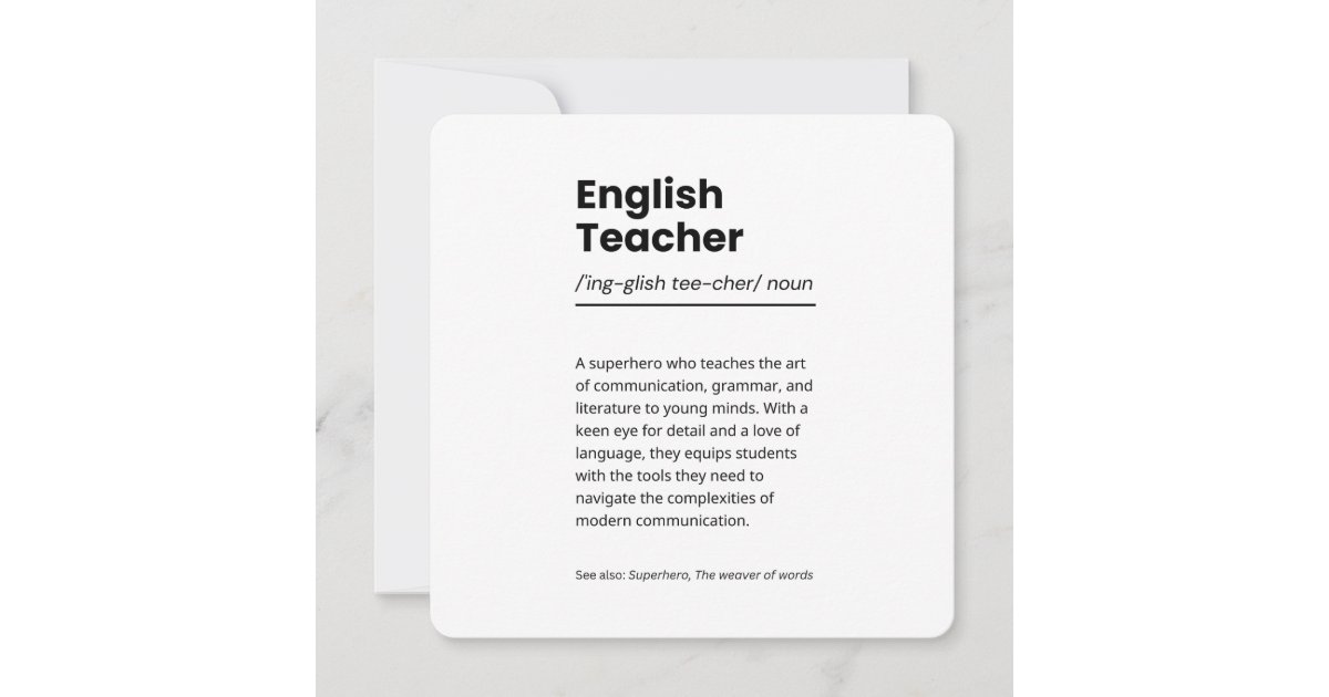 English Teacher Definition Print Appreciation Gift | Zazzle