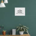 English Teacher Poster | Zazzle