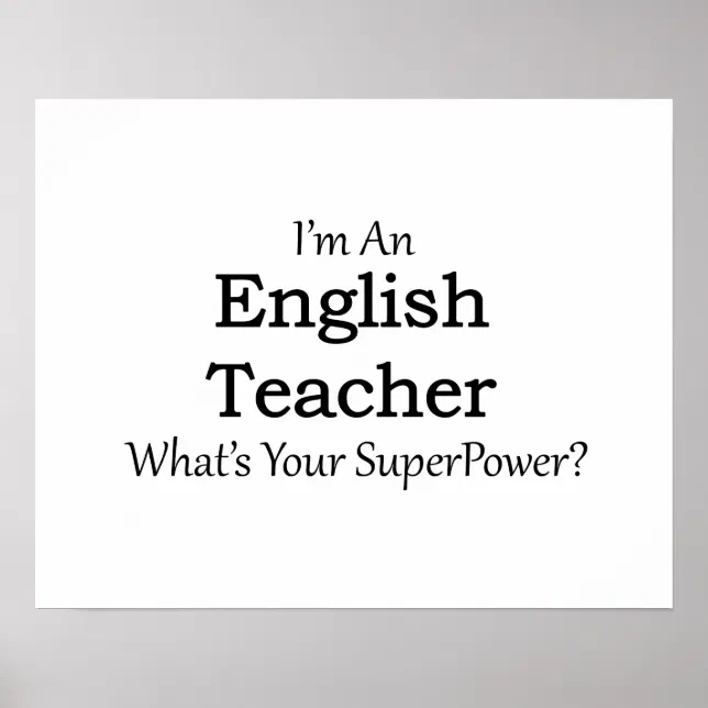 English Teacher Poster | Zazzle
