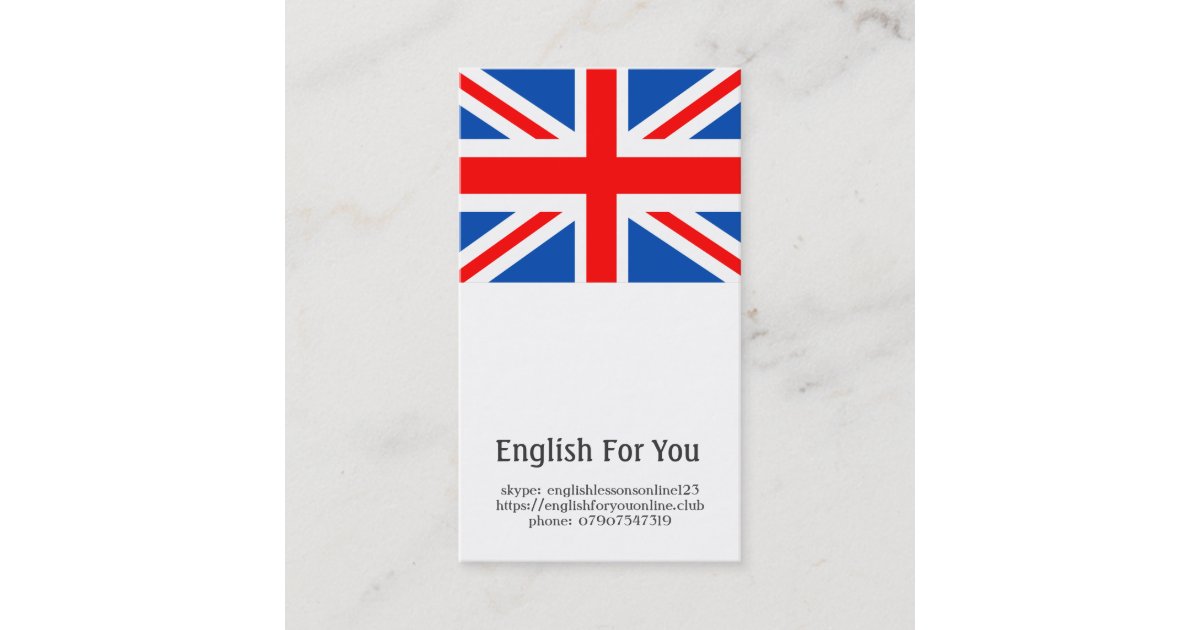 English teaching customizable business card | Zazzle