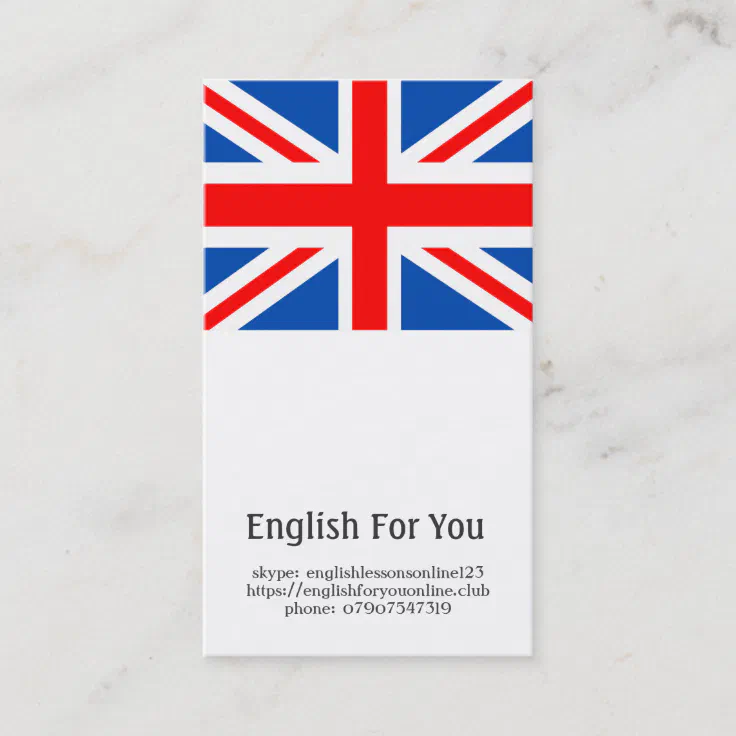 English teaching customizable business card | Zazzle
