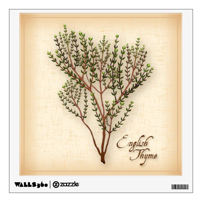 English Thyme Herb Wall Sticker | Zazzle
